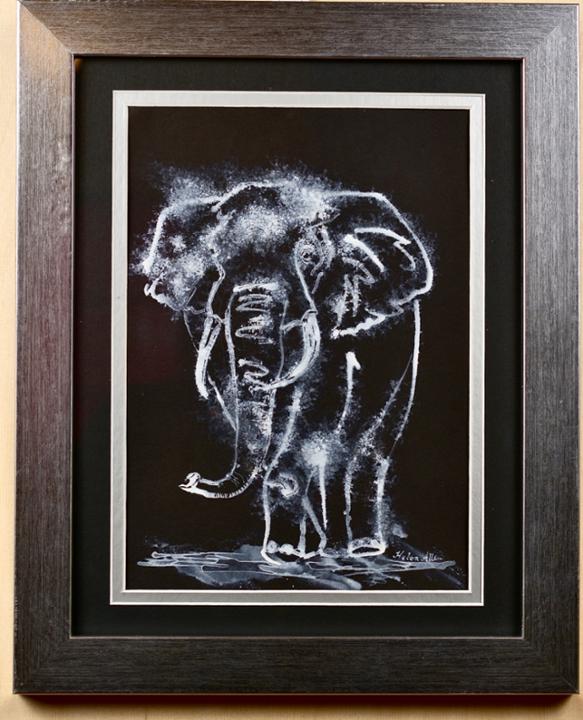 Framed Helen Allen Original **WHITE ELEPHANT** | Powered by Givergy