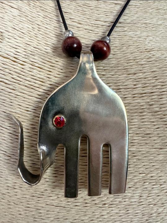 Artisan Made Fork Elephant Pendant | Powered by Givergy