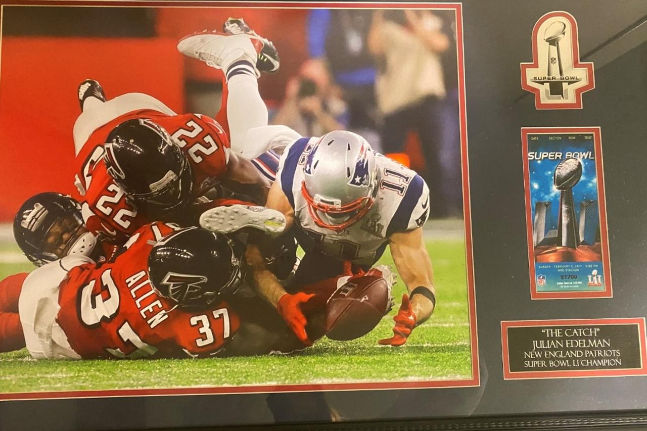 "The Catch" by Julian Edelman Framed Photo | Powered by Givergy