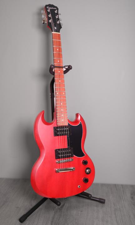 Autographed Epiphone Sg Cherry Red Electric Guitar Powered By Givergy
