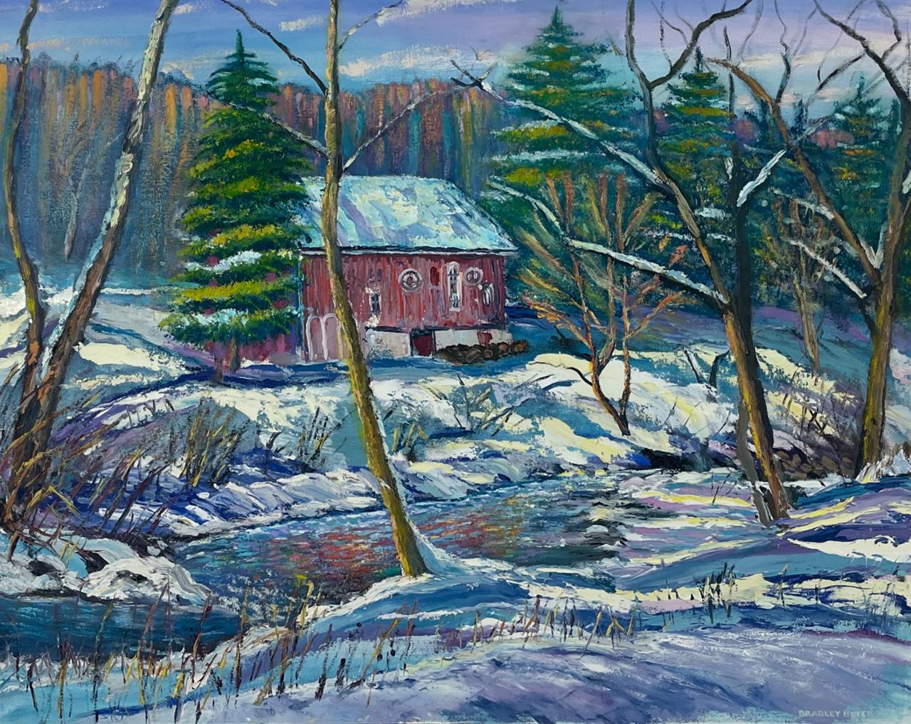 **Boyer, Bradley** – _Winter Landscape with Barn_ | Powered by Givergy